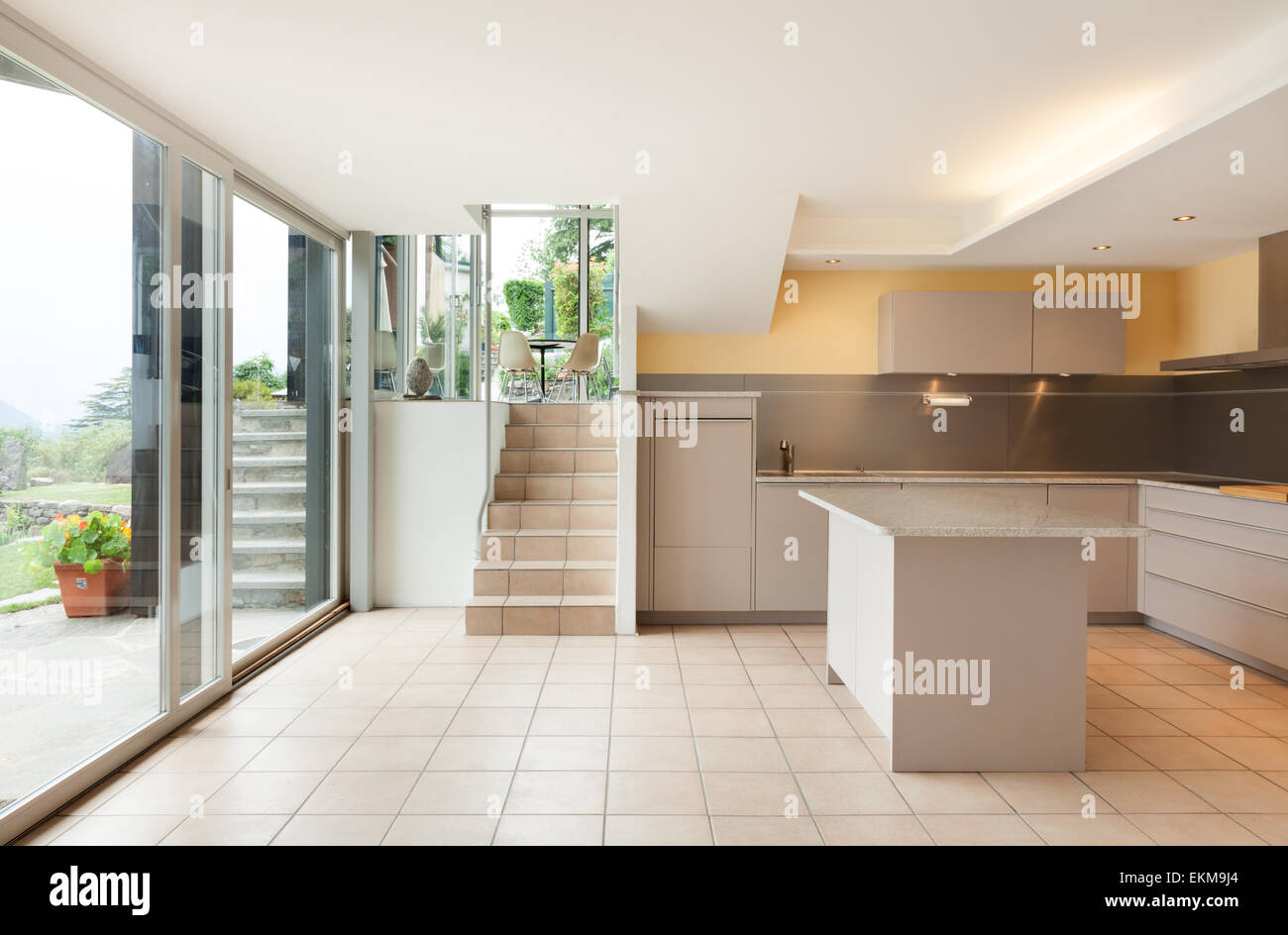interior house, modern kitchen view Stock Photo - Alamy