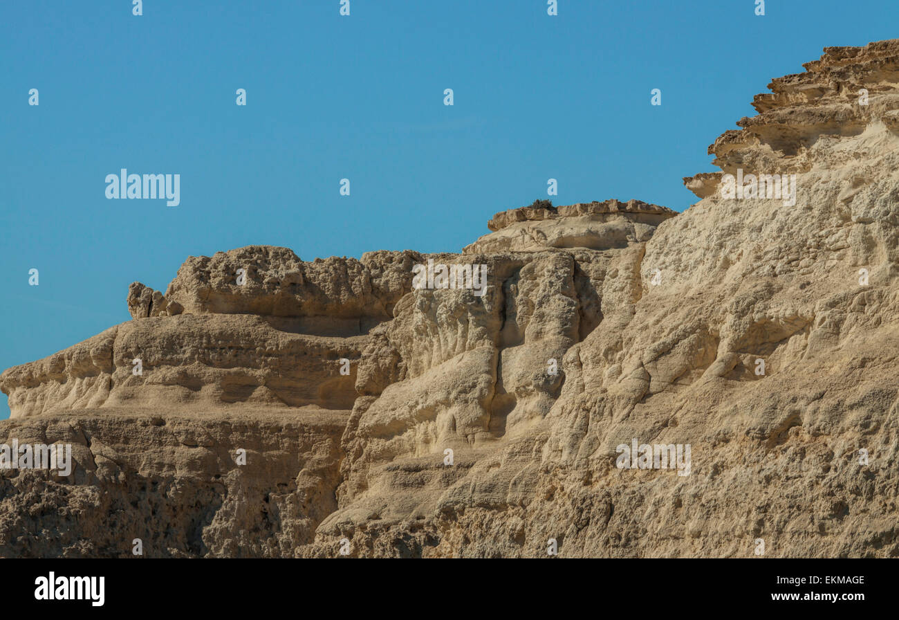 Impressive formations of sandstone rock cliffs at Matala, situated on ...