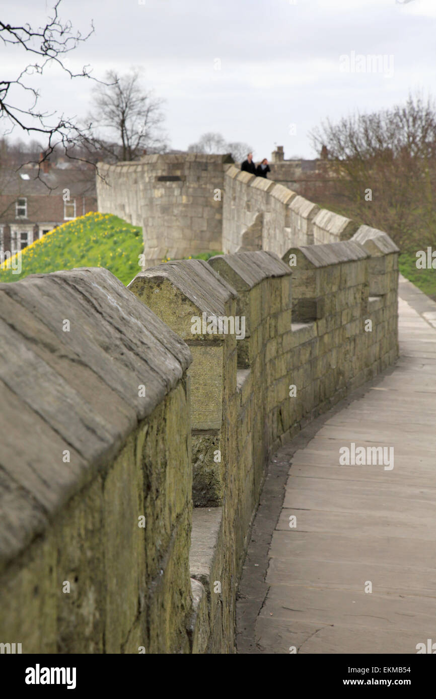 the ancient walls around the city of york england Stock Photo - Alamy