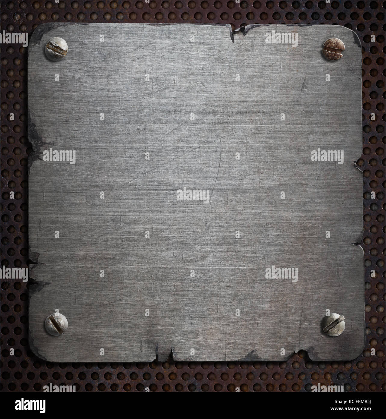 rusty metal plate with torn edges background Stock Photo - Alamy
