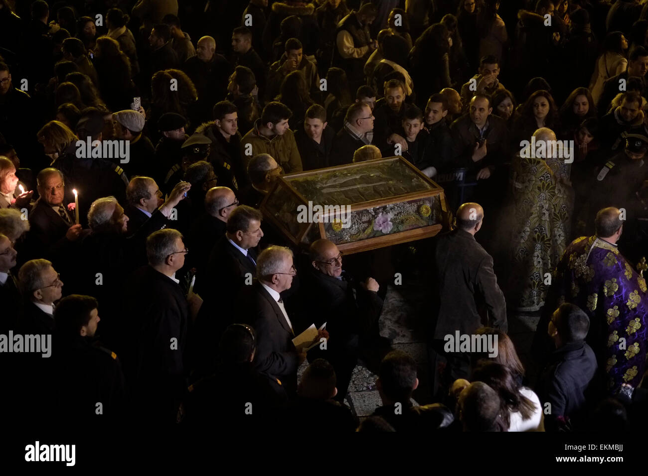 Coptic worshipers surrounding the parvis or parvise of the Church of ...