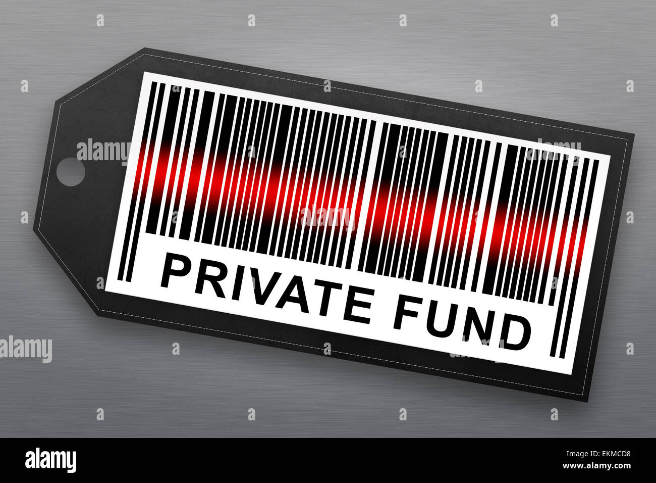 private fund barcode with stainless steel background Stock Photo - Alamy