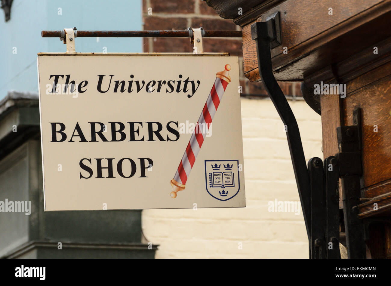 The sign of The University of Oxford Barbers Shop, Turls Street, Oxford ...