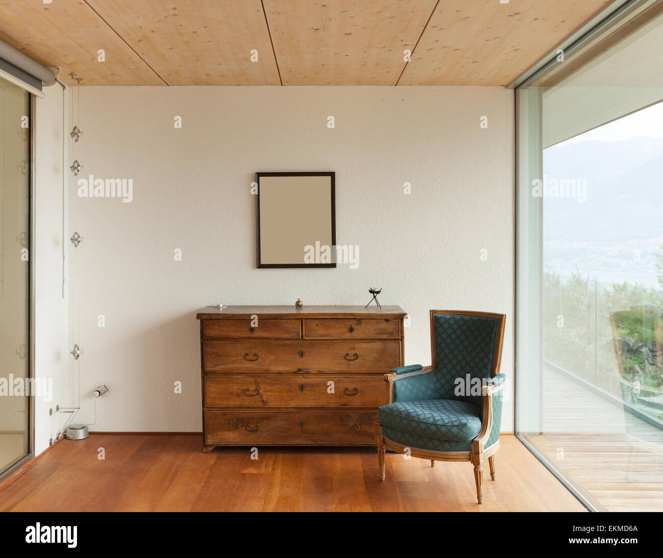 mountain house, modern architecture, interior, detail room Stock Photo ...