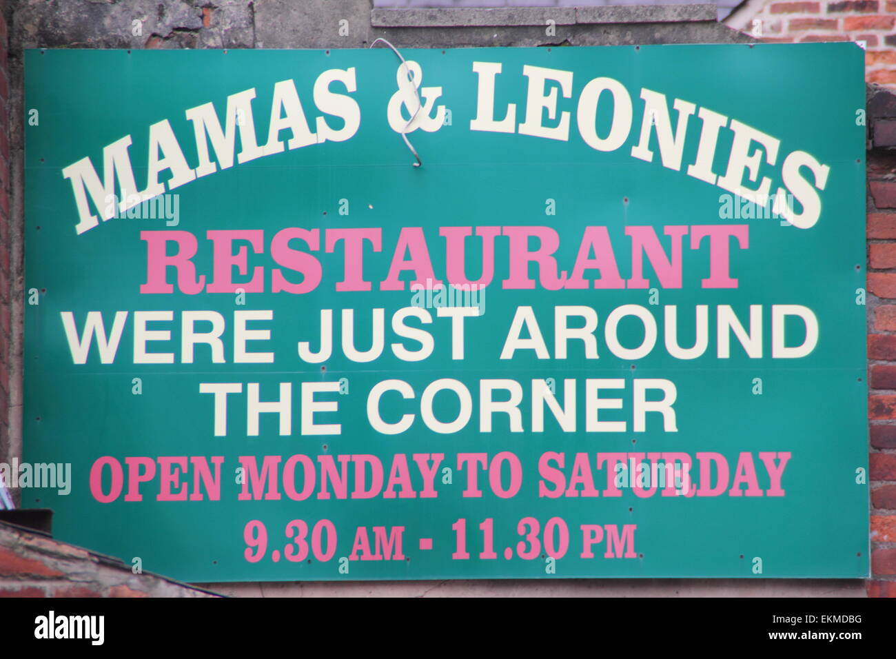 A restaurant sign has omitted apostrophes, resulting in ambiguous ...
