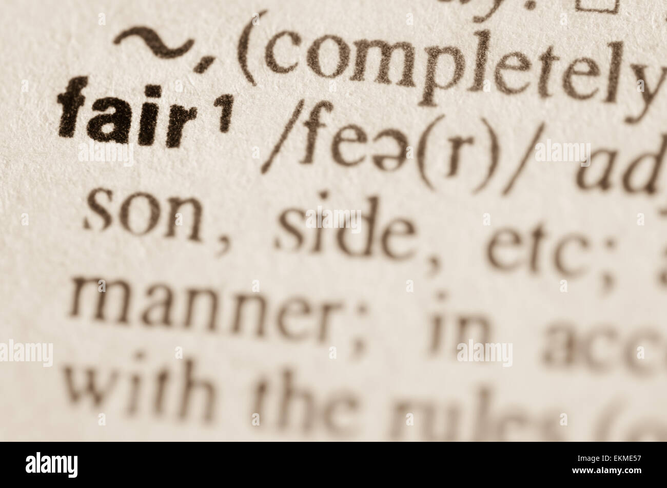 Definition word fair in dictionary hi-res stock photography and images ...