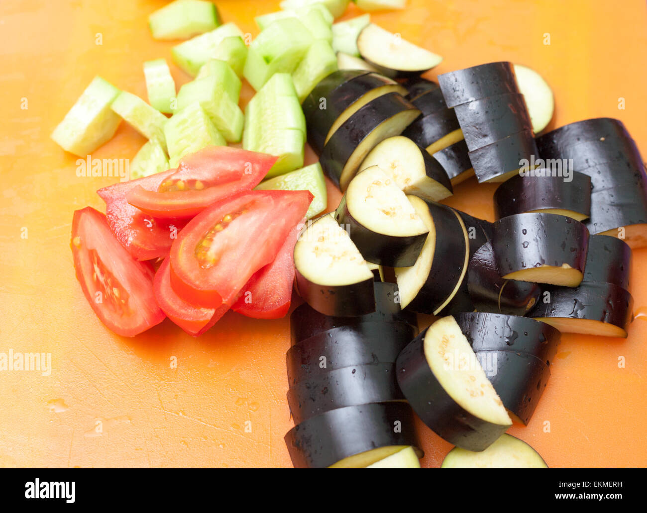 bright colorful of various assorted fresh vegetables from the garden ...