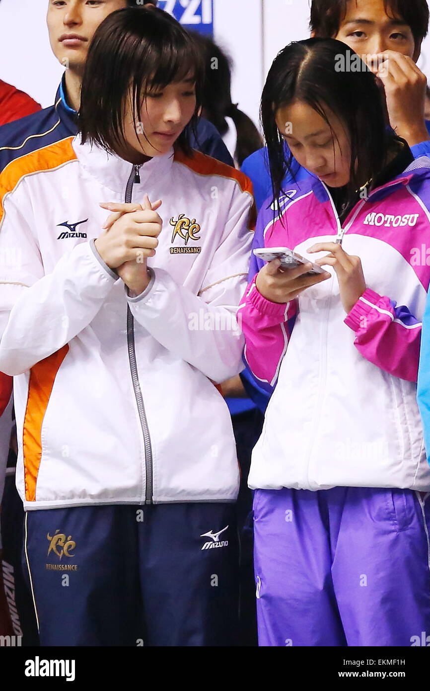 Tokyo, Japan. 12th Apr, 2015. (L-R) Rikako Ikee, Runa Imai Swimming ...