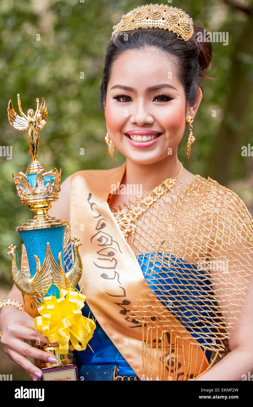 London, UK. 12 April 2015. Kwang Sakawrat, winner of the Miss Songkran ...