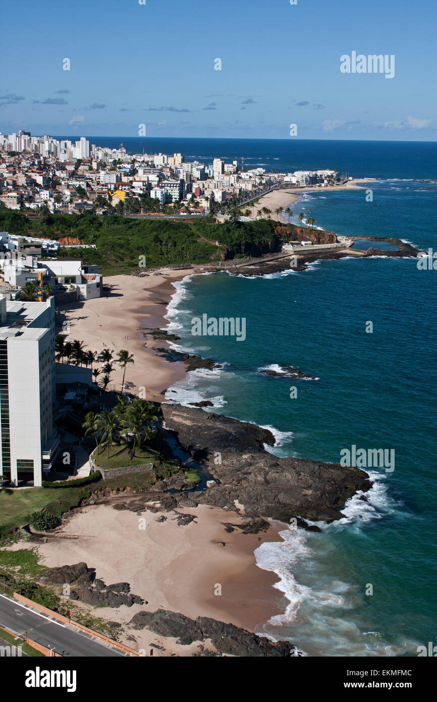 Salvador de Bahia, Brazil, view of the South Atlantic coast of Brazil ...