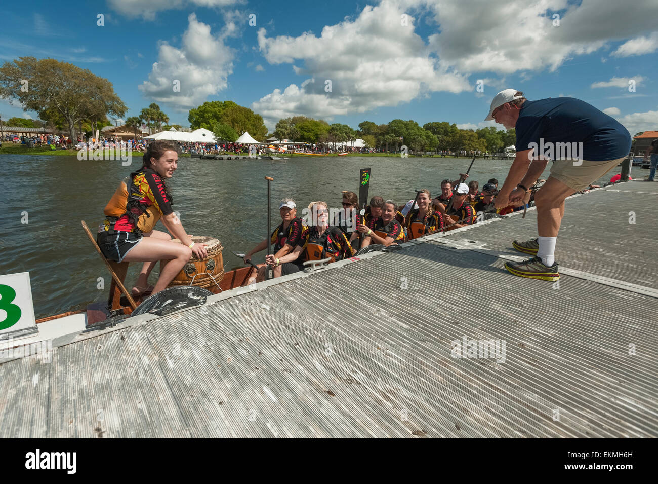 Dragon Boat Racing at a local event in Tavares, Florida USA Stock Photo ...