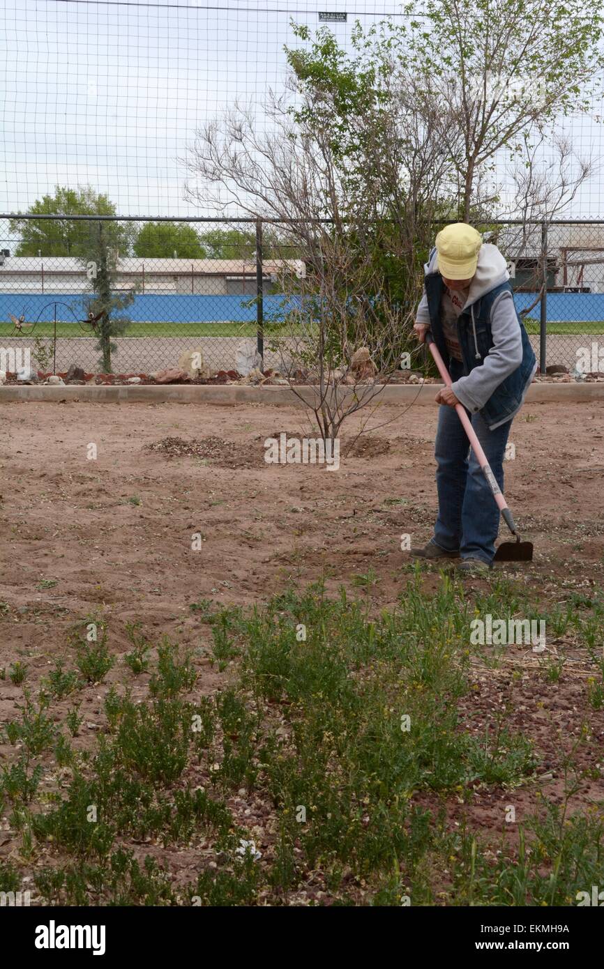 Woman with a hoe hi-res stock photography and images - Alamy