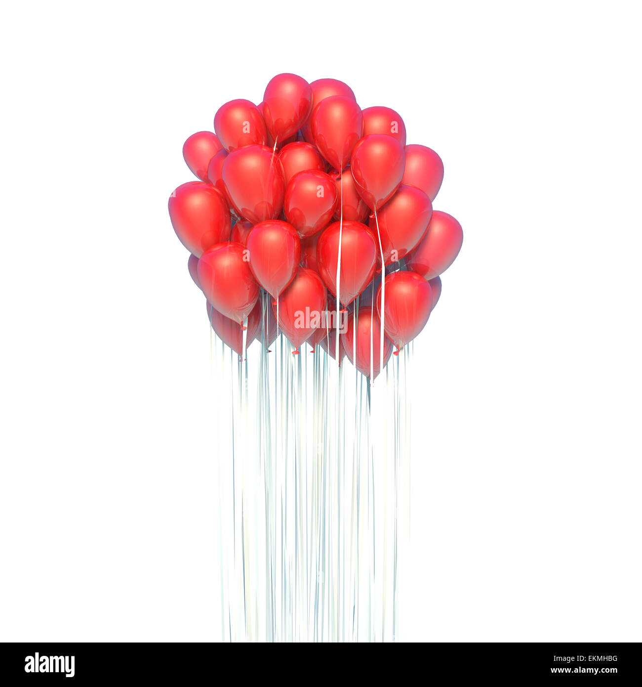 A bunch of red balloons. Isolated white background Stock Photo - Alamy