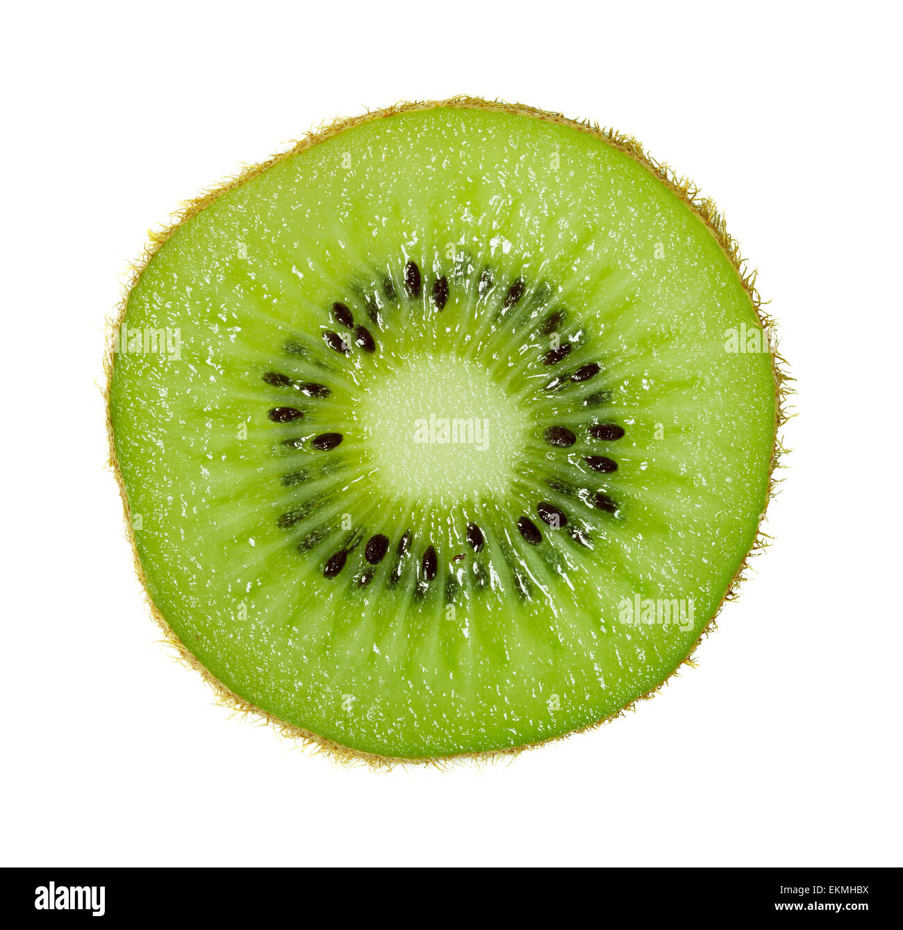 Slice of ripe kiwi in macro scale. Isolated background Stock Photo - Alamy