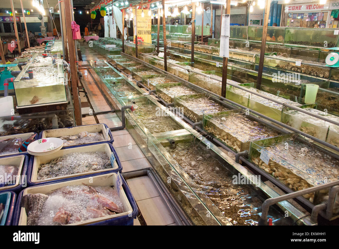 Fish market in Borneo, Malaysia Stock Photo - Alamy