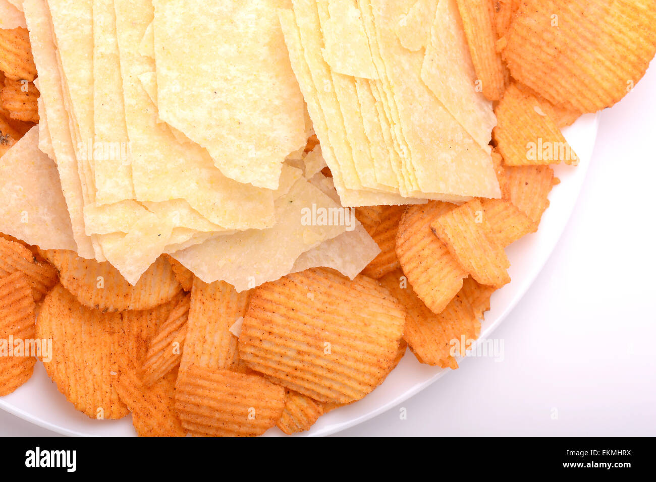 Set of potato chips close-up Stock Photo - Alamy