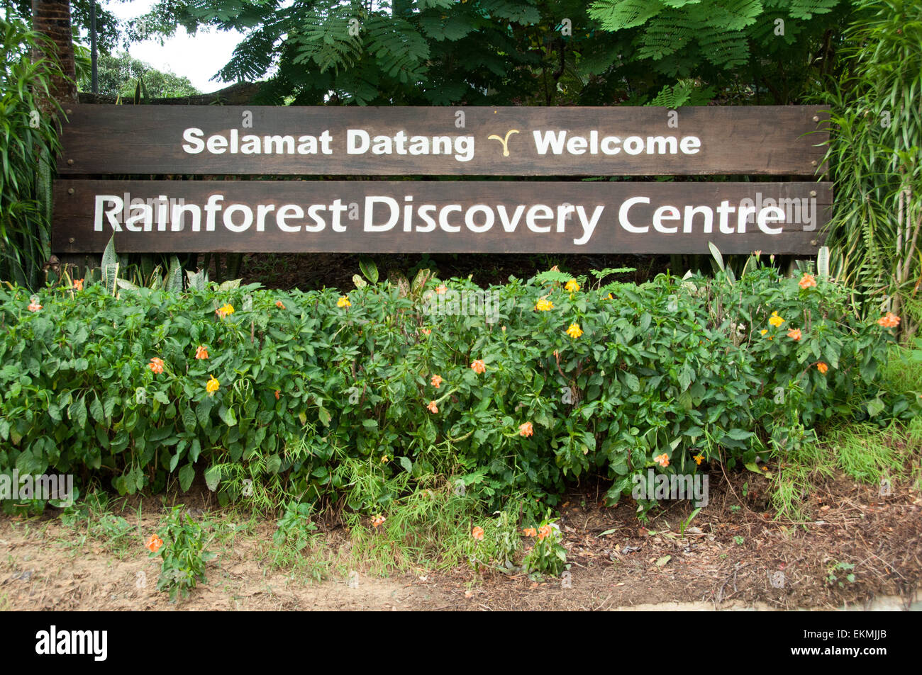 The rainforest discovery centre sign, Sabah, Borneo, Malaysia Stock ...