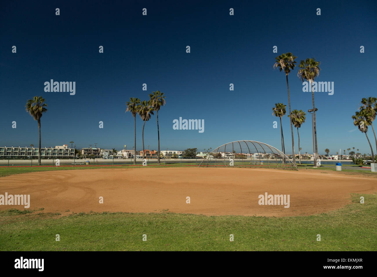 A photograph of a small local baseball field at Santa Clara Point on ...