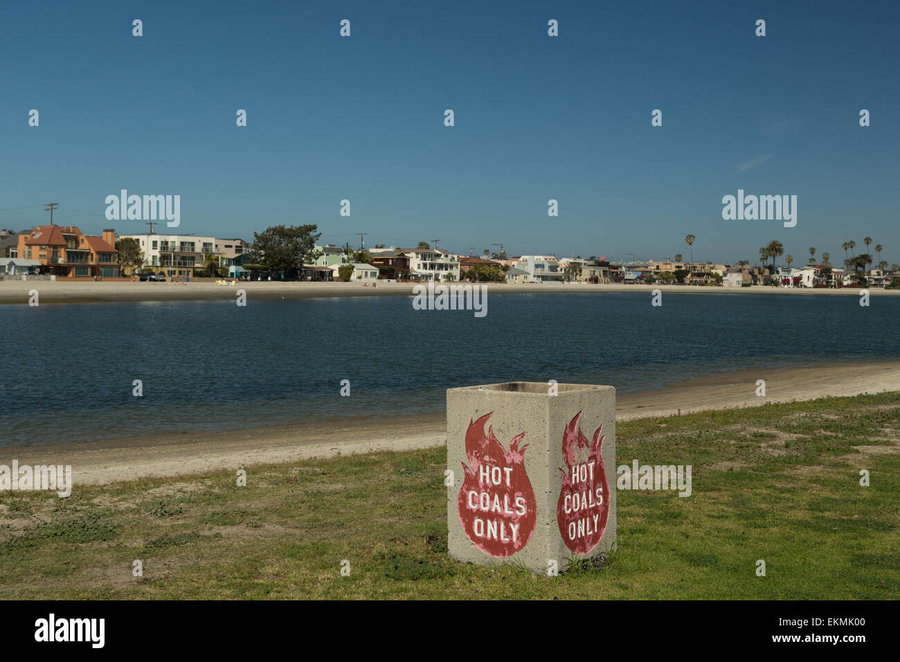 A photograph of Mission Bay in San Diego, looking from Santa Clara ...
