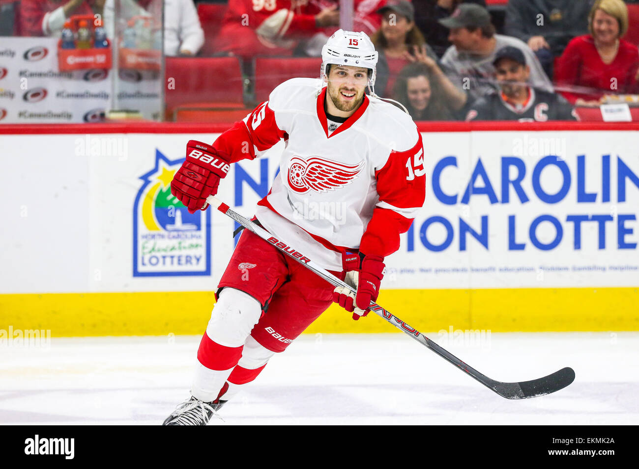 Raleigh, North Carolina, USA. 11th Apr, 2015. Detroit Red Wings center ...