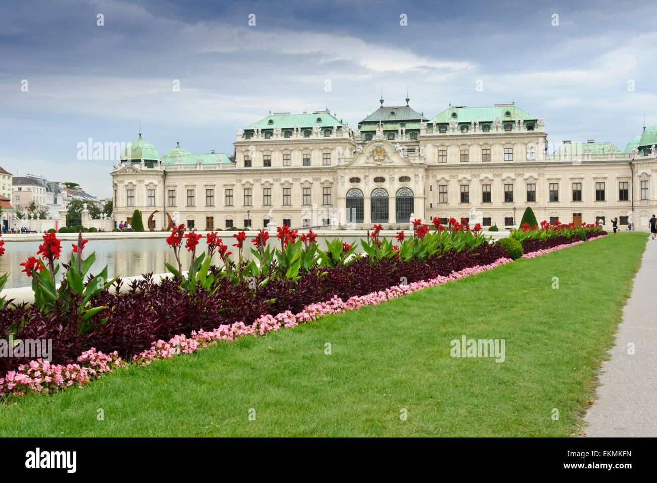 The historic baroque building of the Belvedere Palace with its vast ...