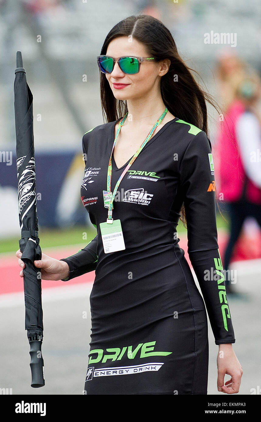 April 12, 2015: MotoGP Paddock Girls in action at Red Bull Grand Prix ...