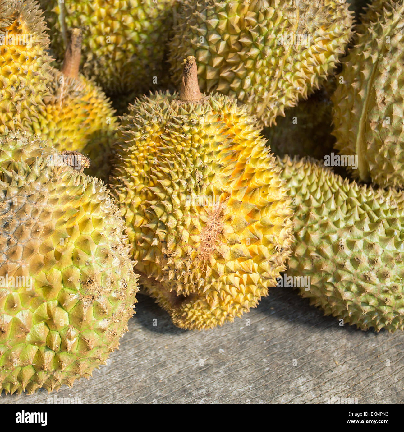 Durian fruits on the market Stock Photo - Alamy