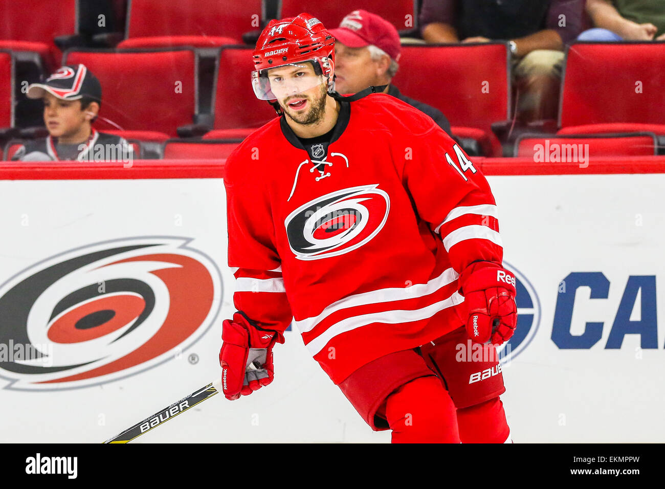 Carolina Hurricanes left wing Nathan Gerbe (14) during the pre-season ...