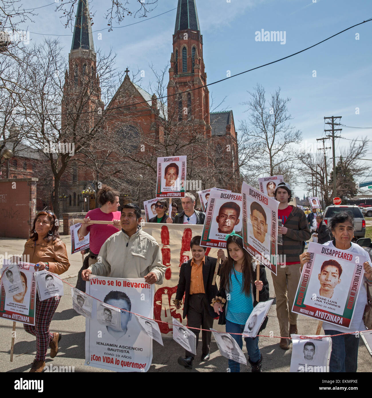 Detroit, Michigan, USA. 12th April, 2015. Demonstrators rally at St ...