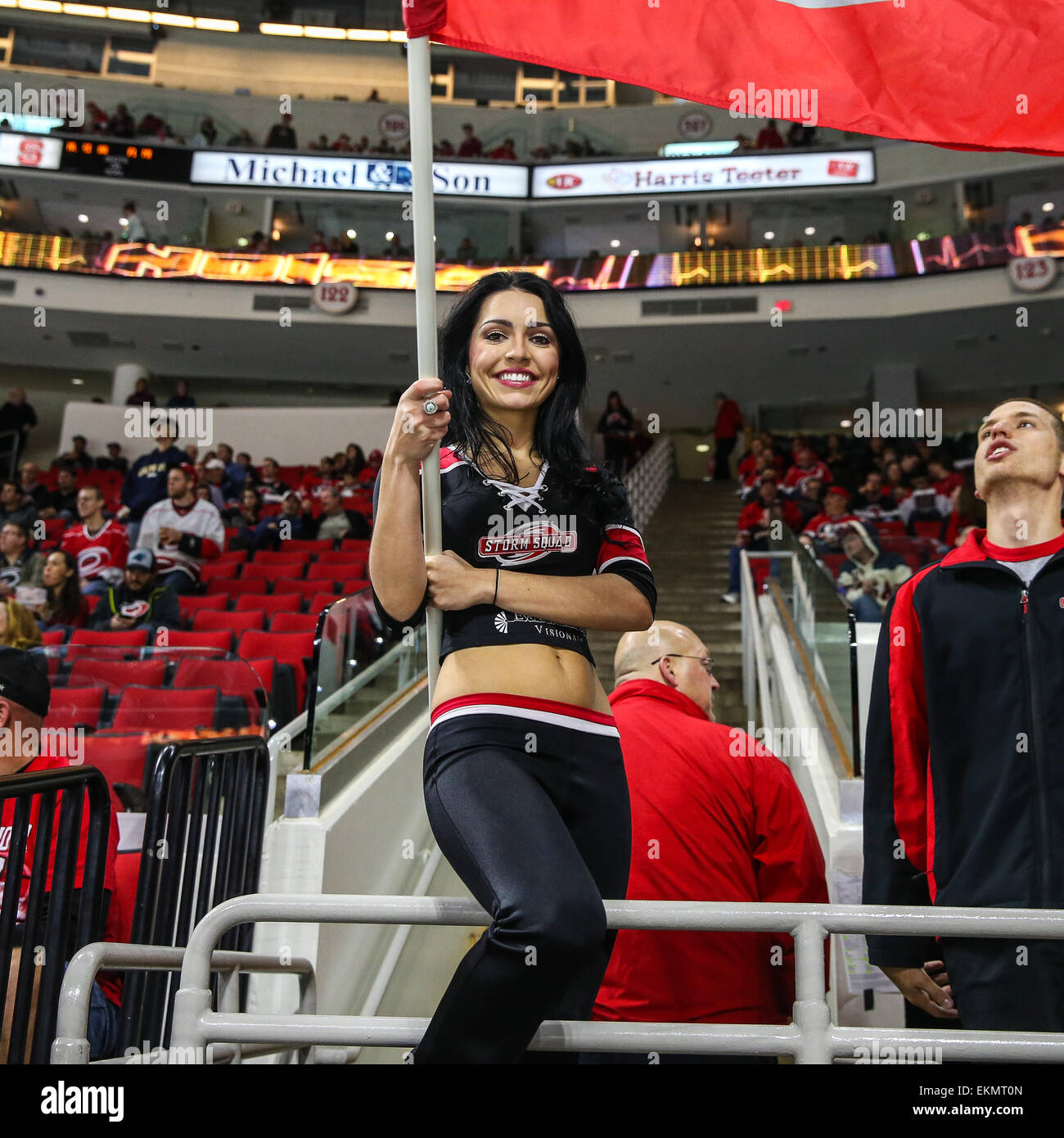 Carolina Hurricanes Storm Squad member during the NHL game between the ...