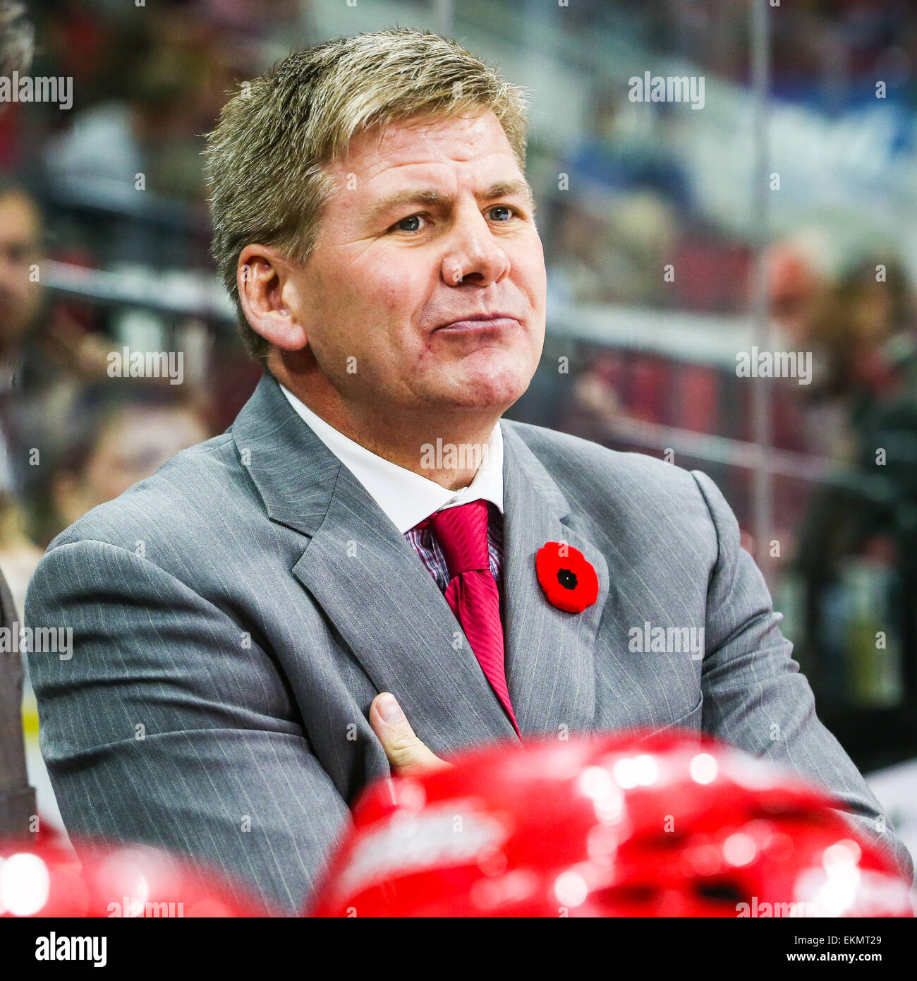 Carolina Hurricanes head coach Bill Peters during the NHL game between ...