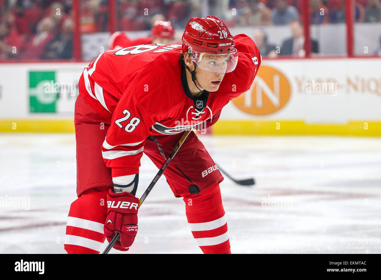 Carolina Hurricanes right wing Alexander Semin (28) during the NHL game ...