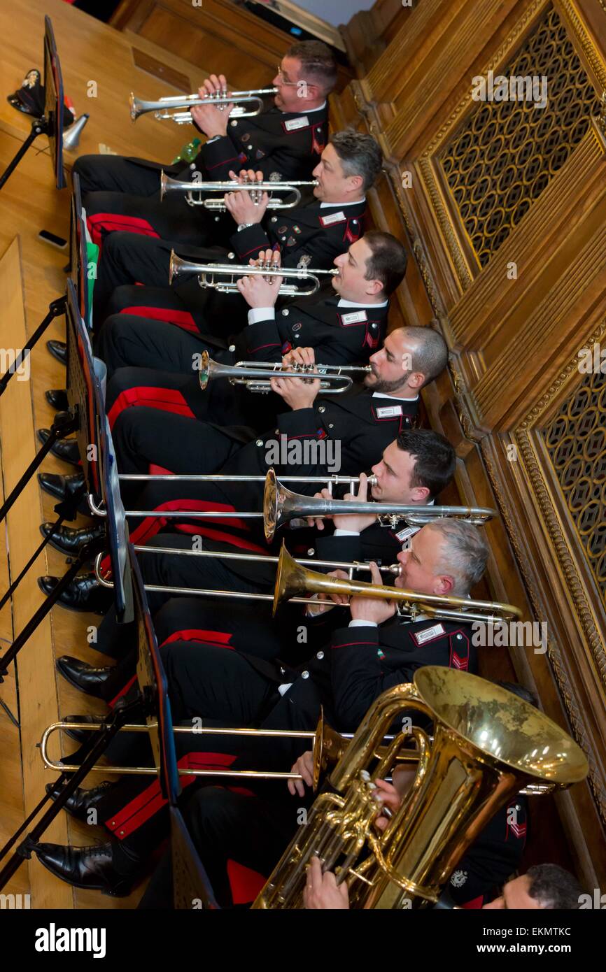 Rome, Italy. 11th Apr, 2015. The Military corps "Fanfara dei ...