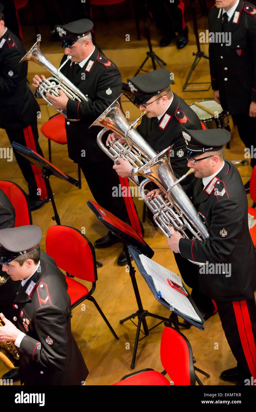 Rome, Italy. 11th Apr, 2015. The Military corps "Fanfara dei ...