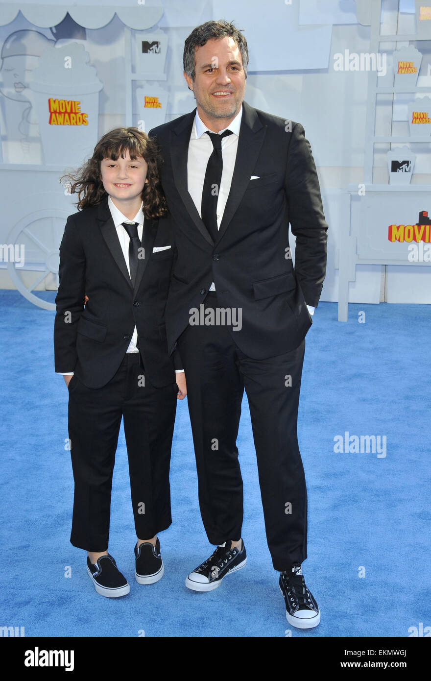 Los Angeles, California, USA. 12th Apr, 2015. Mark Ruffalo, Son ...