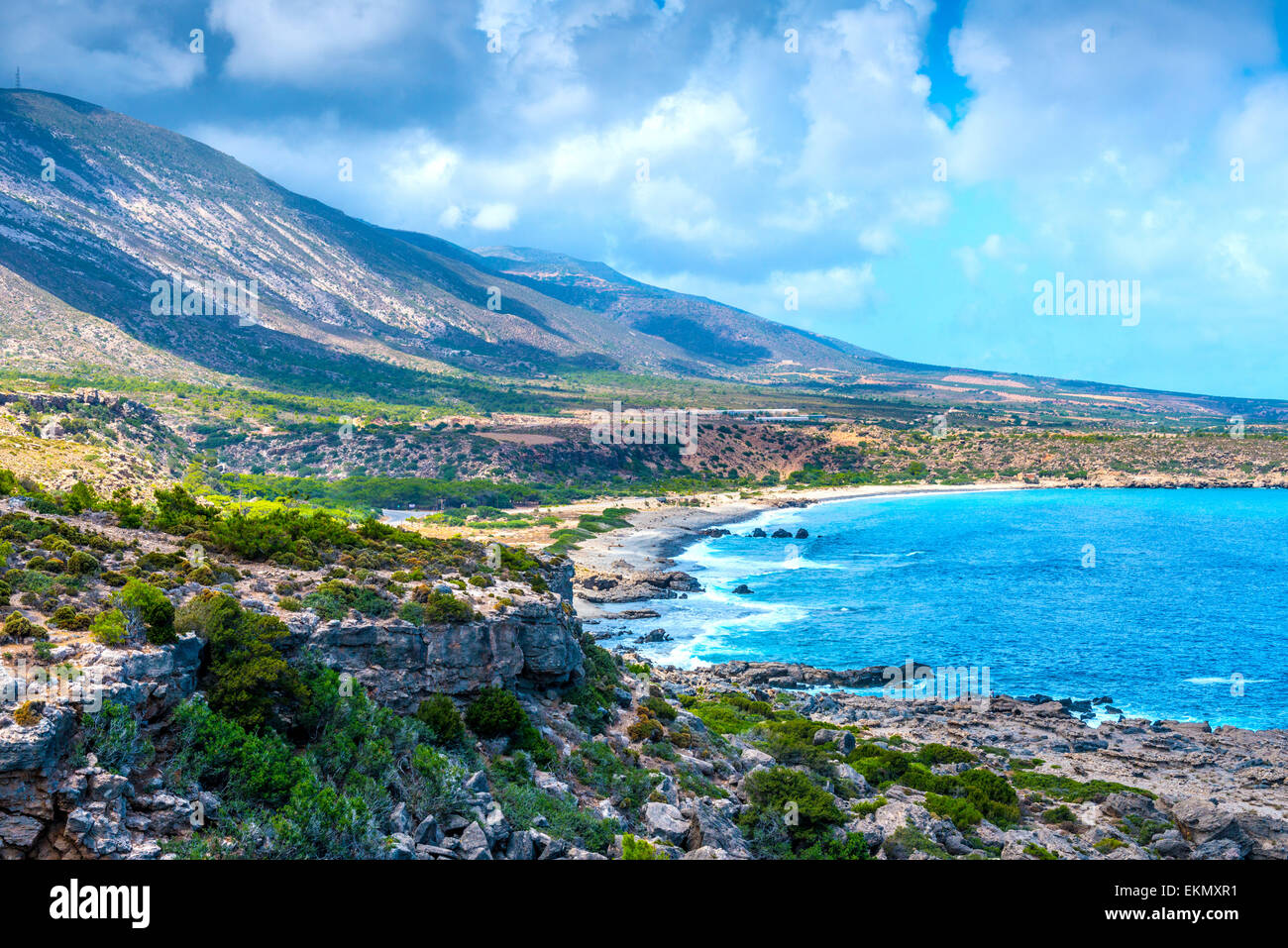 Mediterranean Sea And Rocky Coast Of Crete, Greece Stock Photo - Alamy