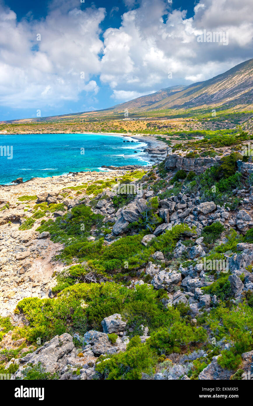 Mediterranean Sea And Rocky Coast Of Crete, Greece Stock Photo - Alamy