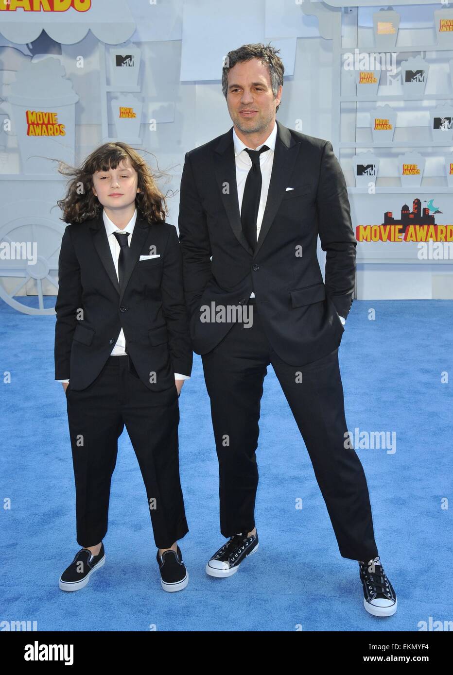 Los Angeles, California, USA. 12th Apr, 2015. Mark Ruffalo, Son at ...
