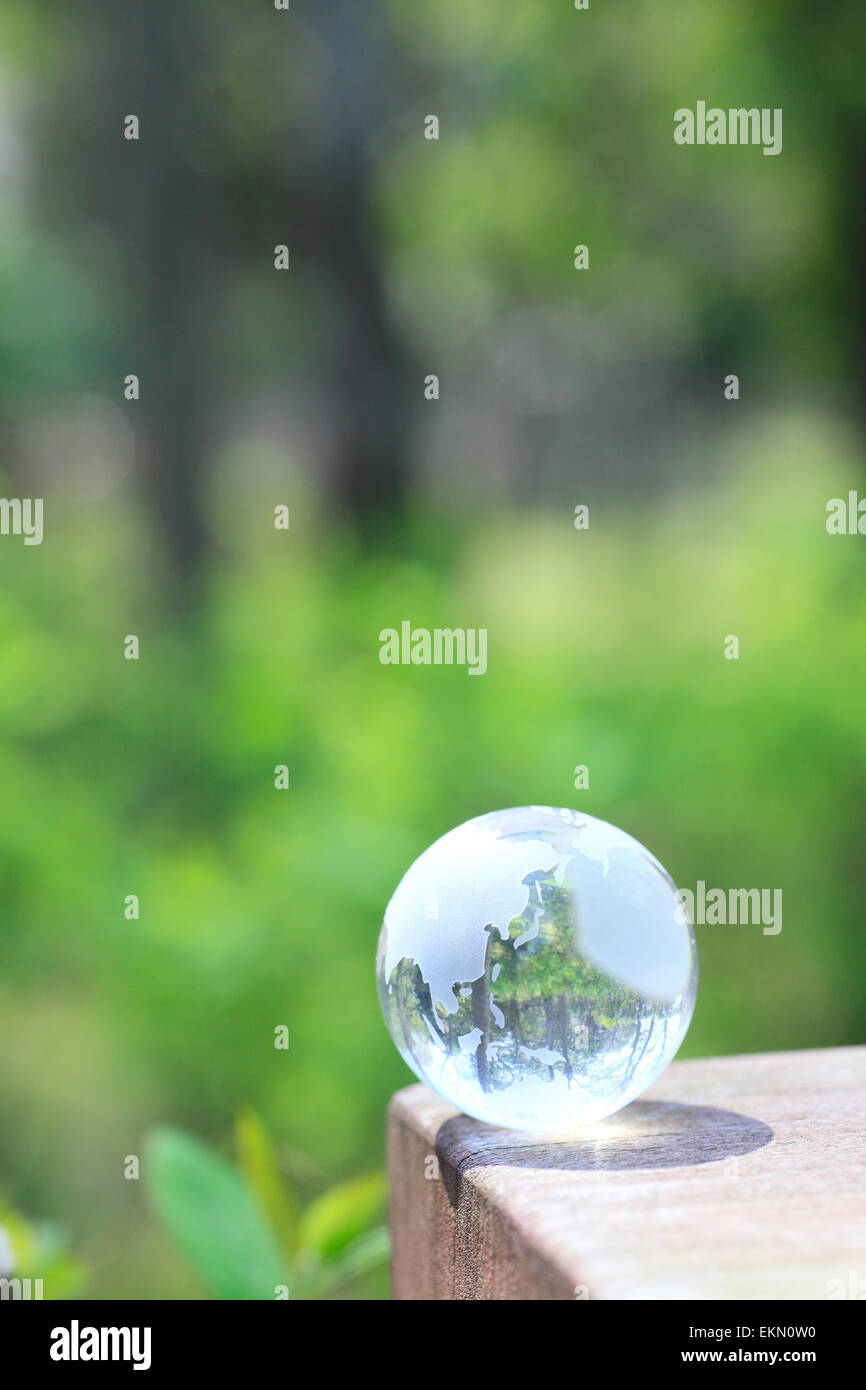 Glass globe in a forest Stock Photo - Alamy