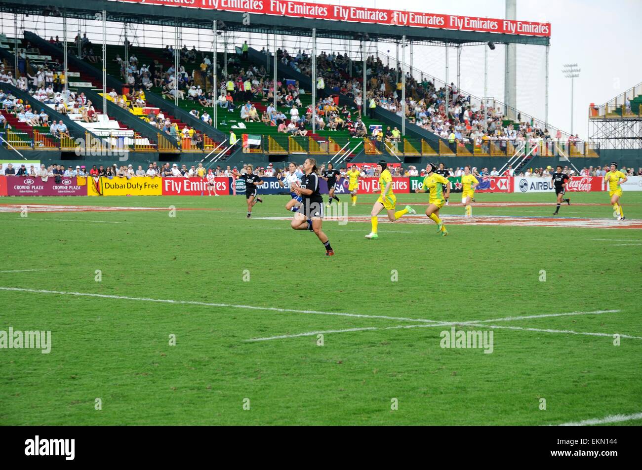 Women's Rugby 7s at HSBC Rugby 7s Tournament in Dubai, UAE Stock Photo ...