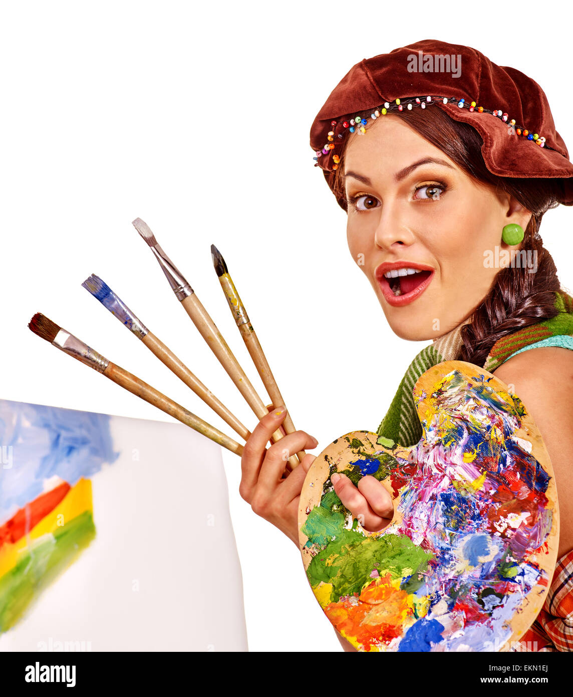 Female artist at work Stock Photo - Alamy