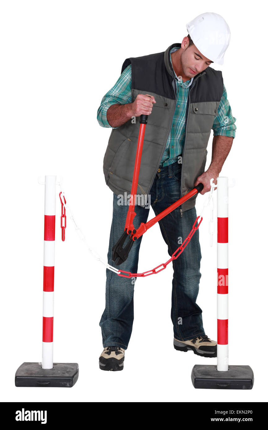 Cutting the chain Stock Photo - Alamy