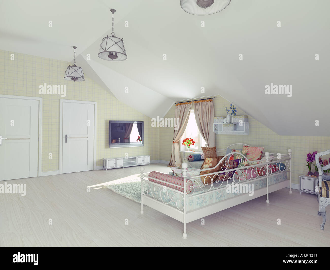 interior of the attic Stock Photo - Alamy
