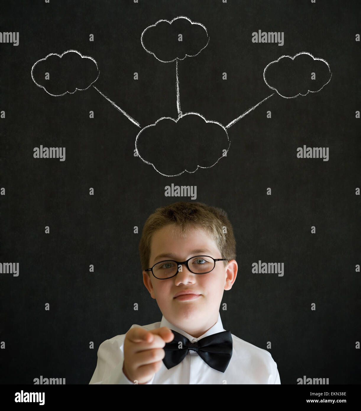 Education needs you thinking boy dressed as business man with strategy ...