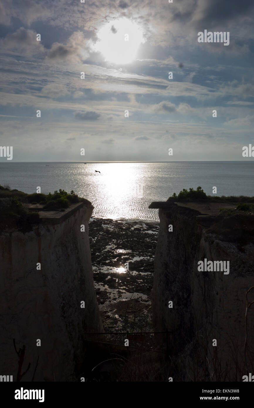gap slope path in chalk cliffs white ness head Stock Photo - Alamy