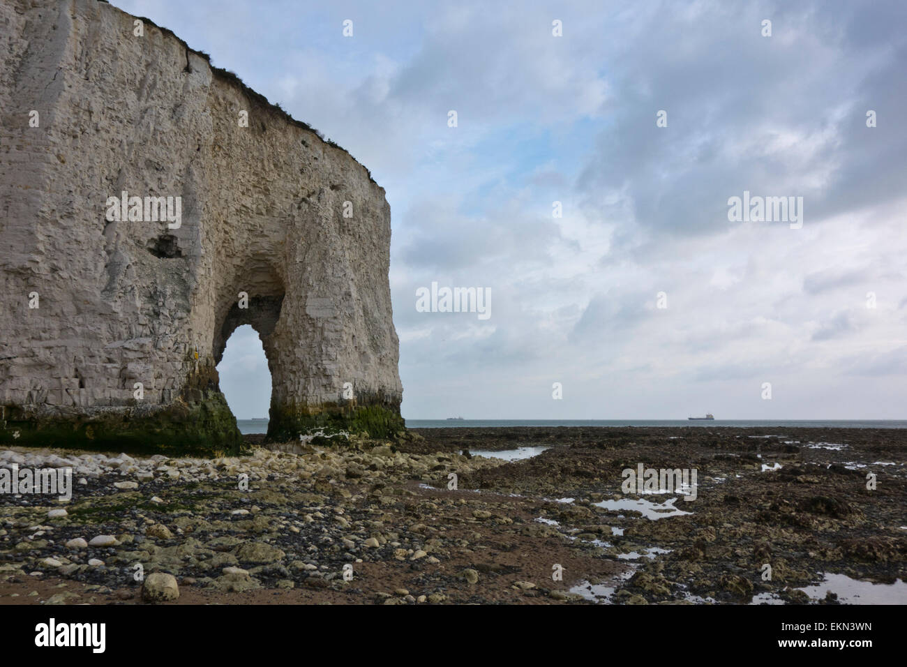 Natural arch chalk cliff White Ness Haed Stock Photo - Alamy
