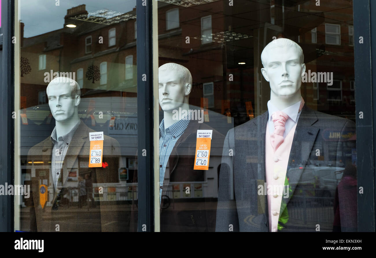 Male dummies in shop window Stock Photo - Alamy