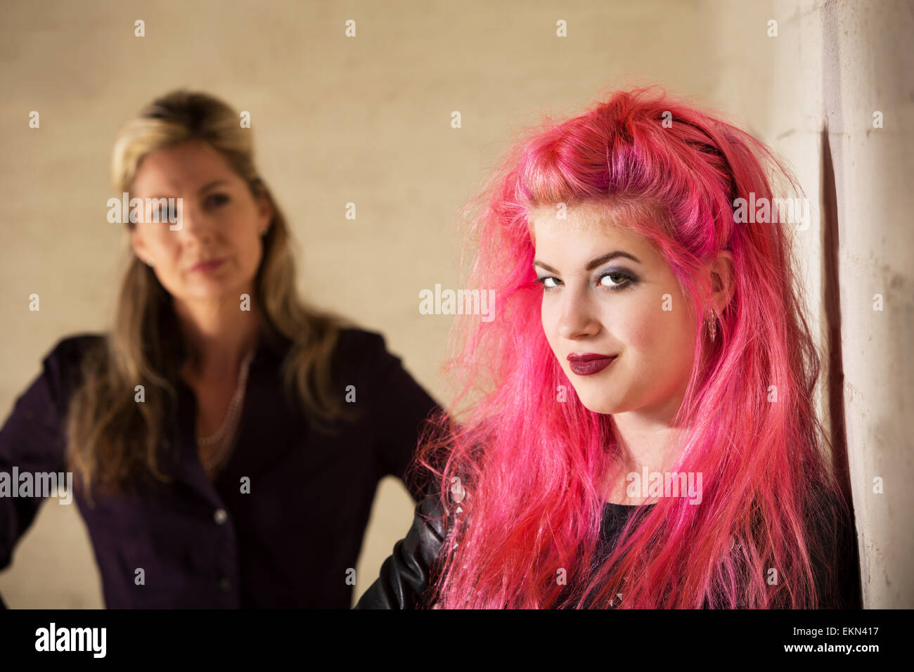 Cute Girl and Concerned Parent Stock Photo - Alamy
