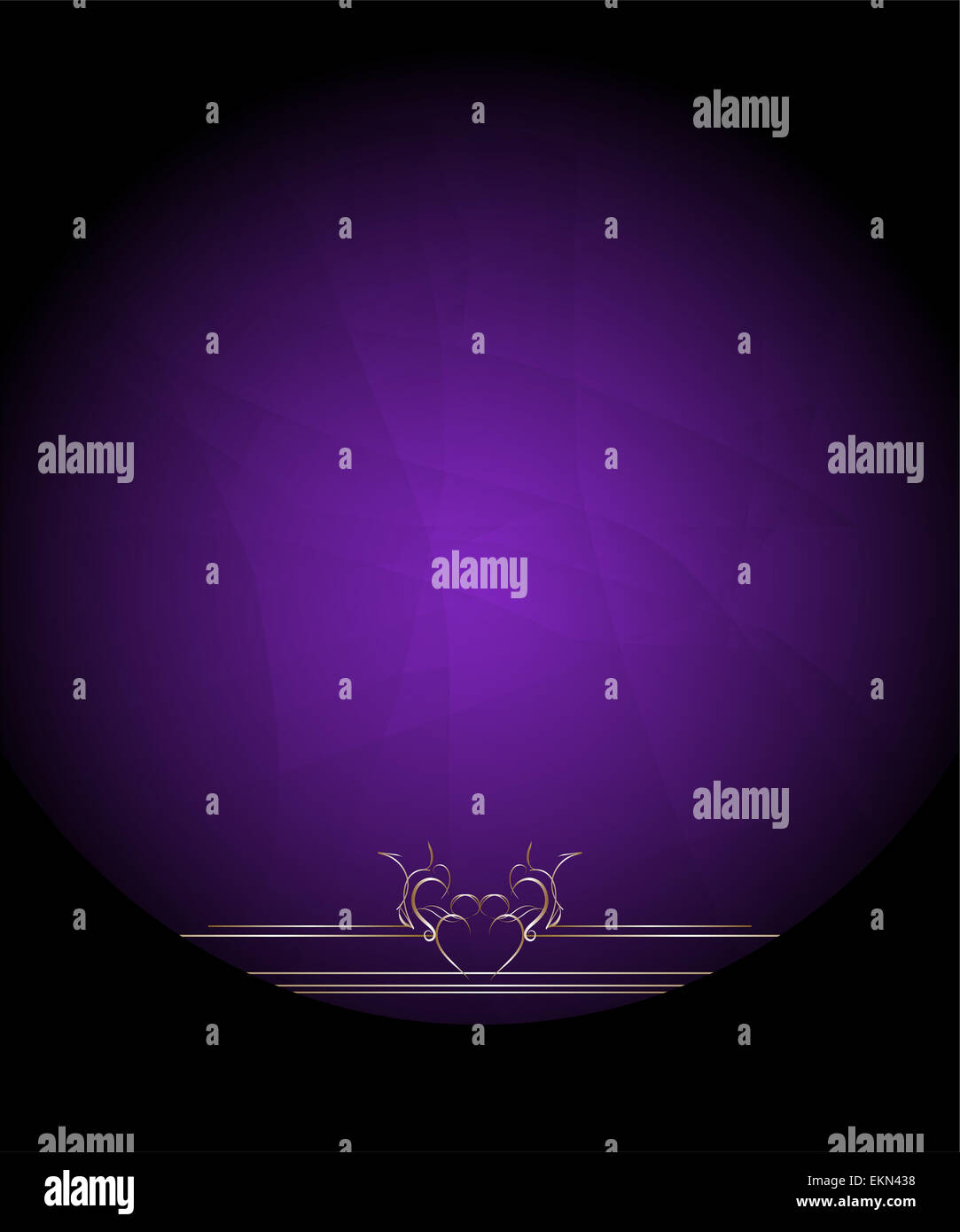 Invitation Card with Circle Ornament on Dark Purple Background Stock ...