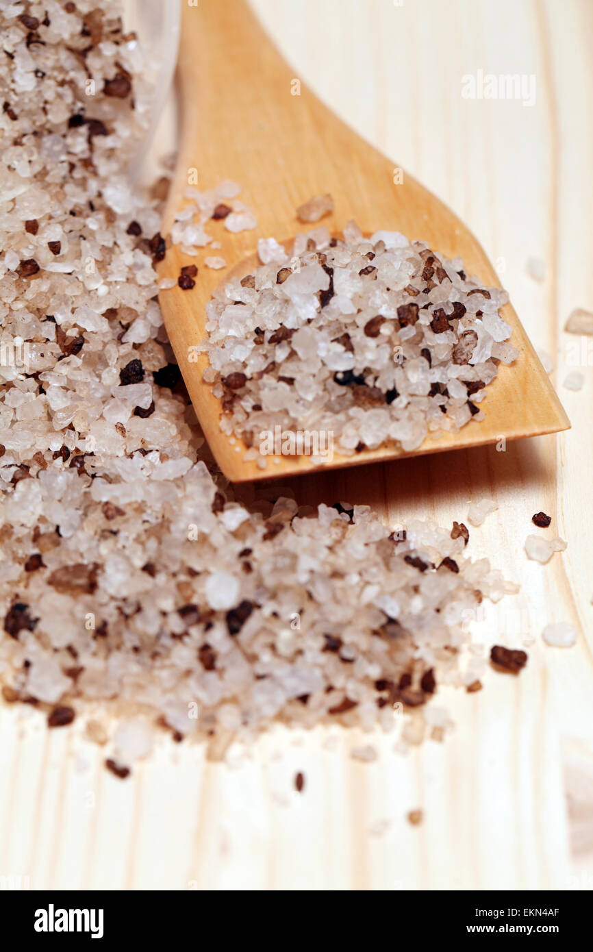 Natural coloured bath salt scattered Stock Photo - Alamy